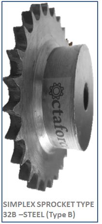 SIMPLEX SPROCKET TYPE 32B –STEEL (Type B) - Octaforce
