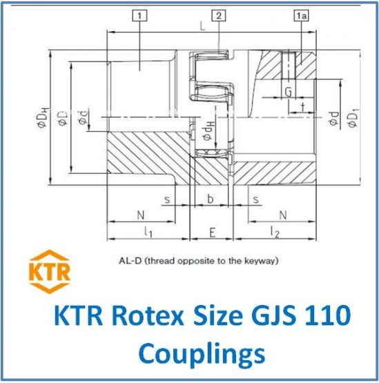 Rotex Size GJS 110 Couplings - Bush Type Flexible Coupling